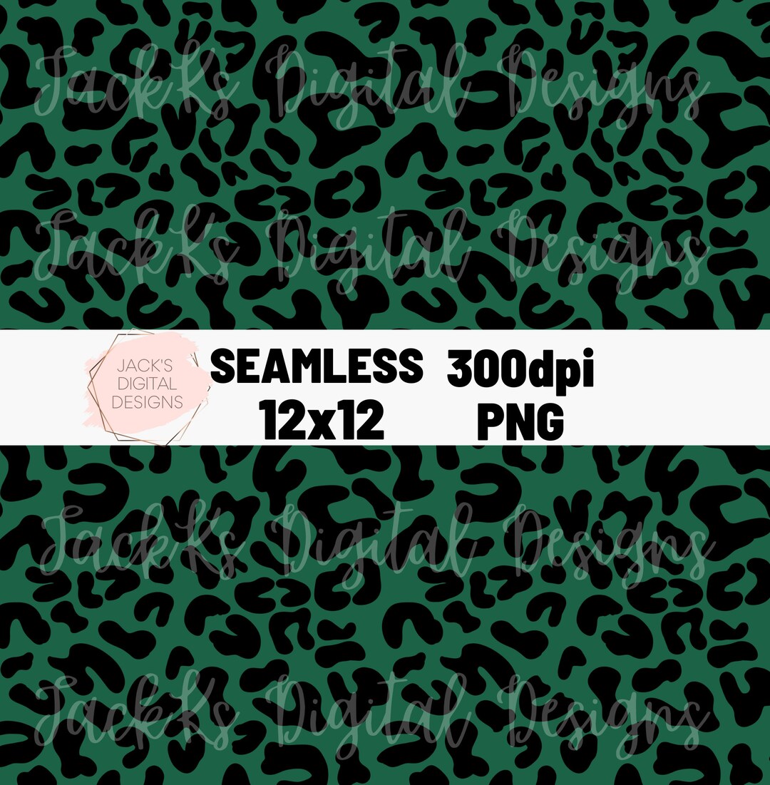 Green Leopard Print Seamless Pattern, Lucky AF Seamless Pattern ...