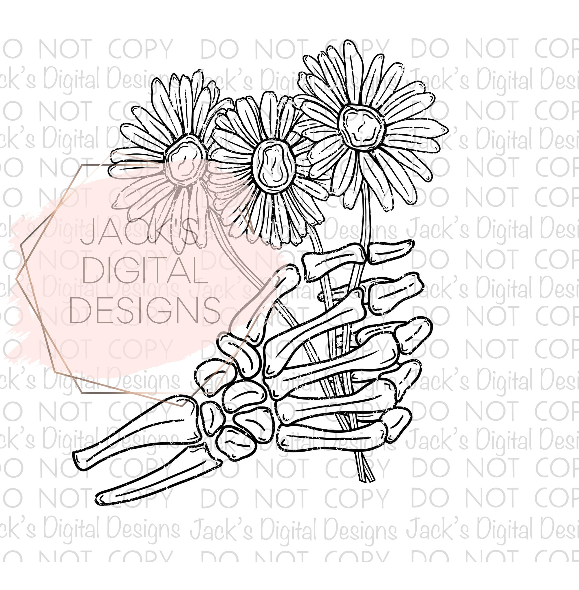 Daisy Skeleton Png Daisy Hand Png Flower Skull Png - Etsy Canada