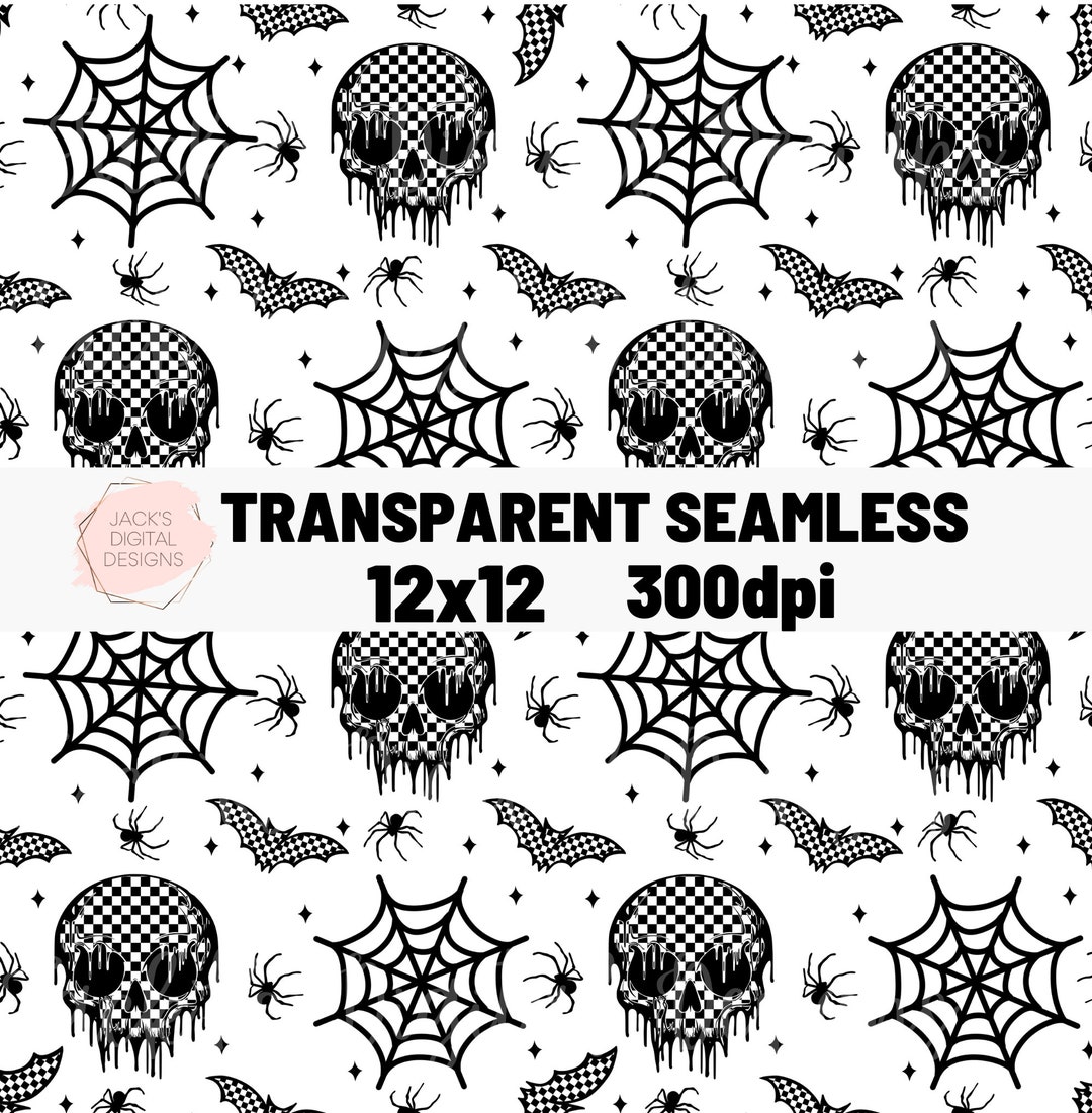 Checkered Bats and Skulls Seamless Pattern, Transparent Png, Repeating ...