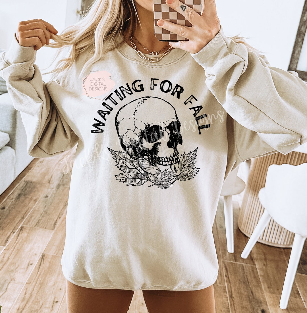 Waiting for Fall Png, Fall Skull Png, Spooky Season Png, Skeleton ...