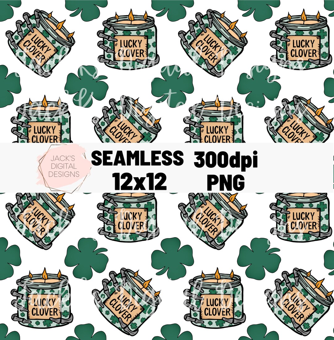 Lucky Clover Seamless Pattern, Lucky Png, Burn Baby Burn Png, St ...