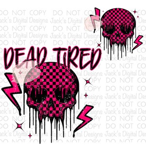 Dead Tired PNG, Skull, Checkered Png, Trending, Snarky Skeleton Png ...