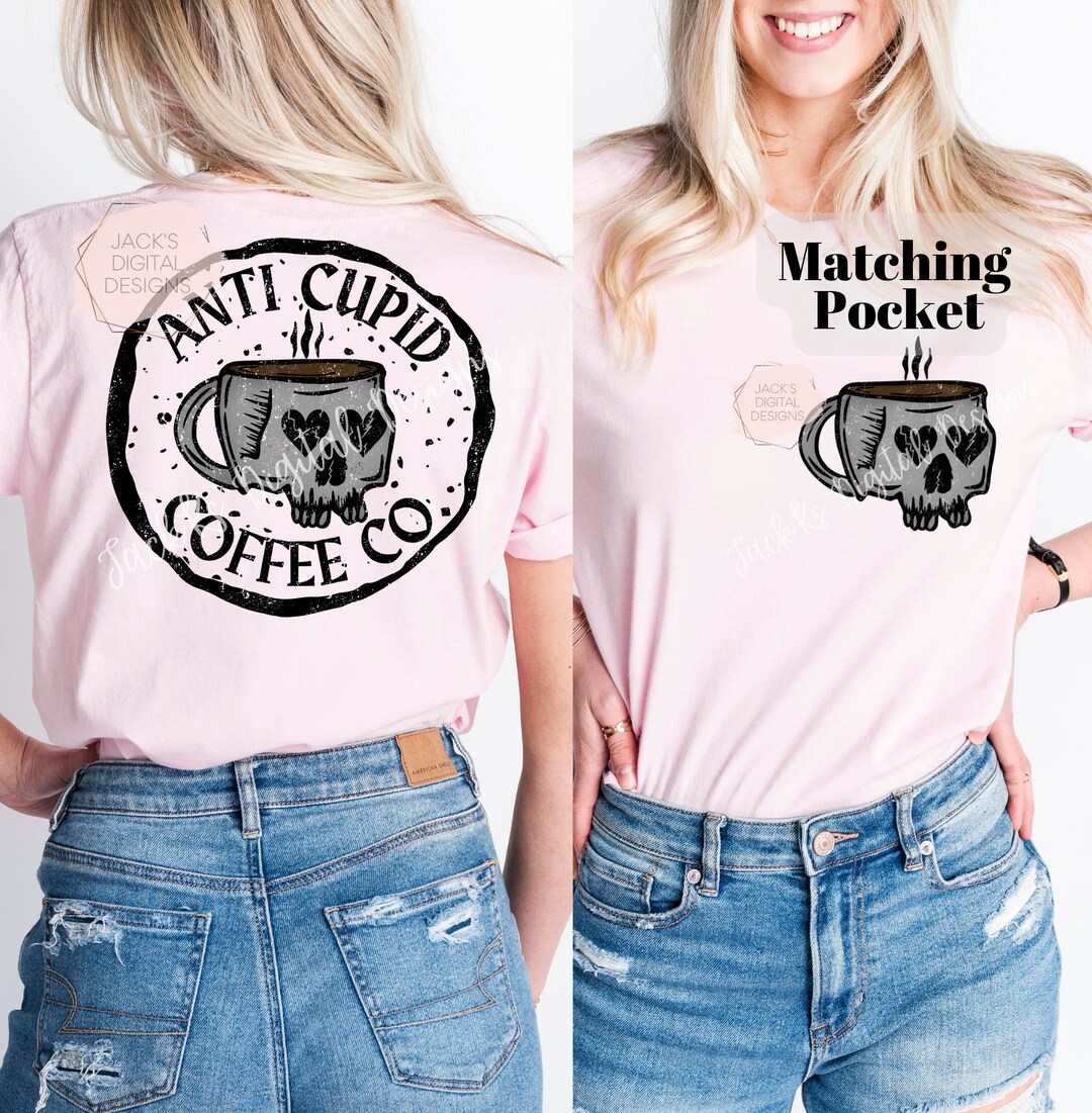 Anti Cupid Coffee Co Png, Anti Valentines Day Png, Skeleton Heart Png ...