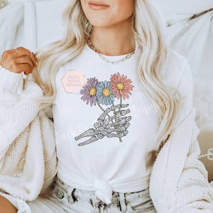 Daisy Skeleton Png, Daisy Hand Png, Flower Skull Png, Motivational Png ...