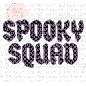 Faux Embroidery Png, Spooky Squad Png, Halloween Png, Skeleton Design ...