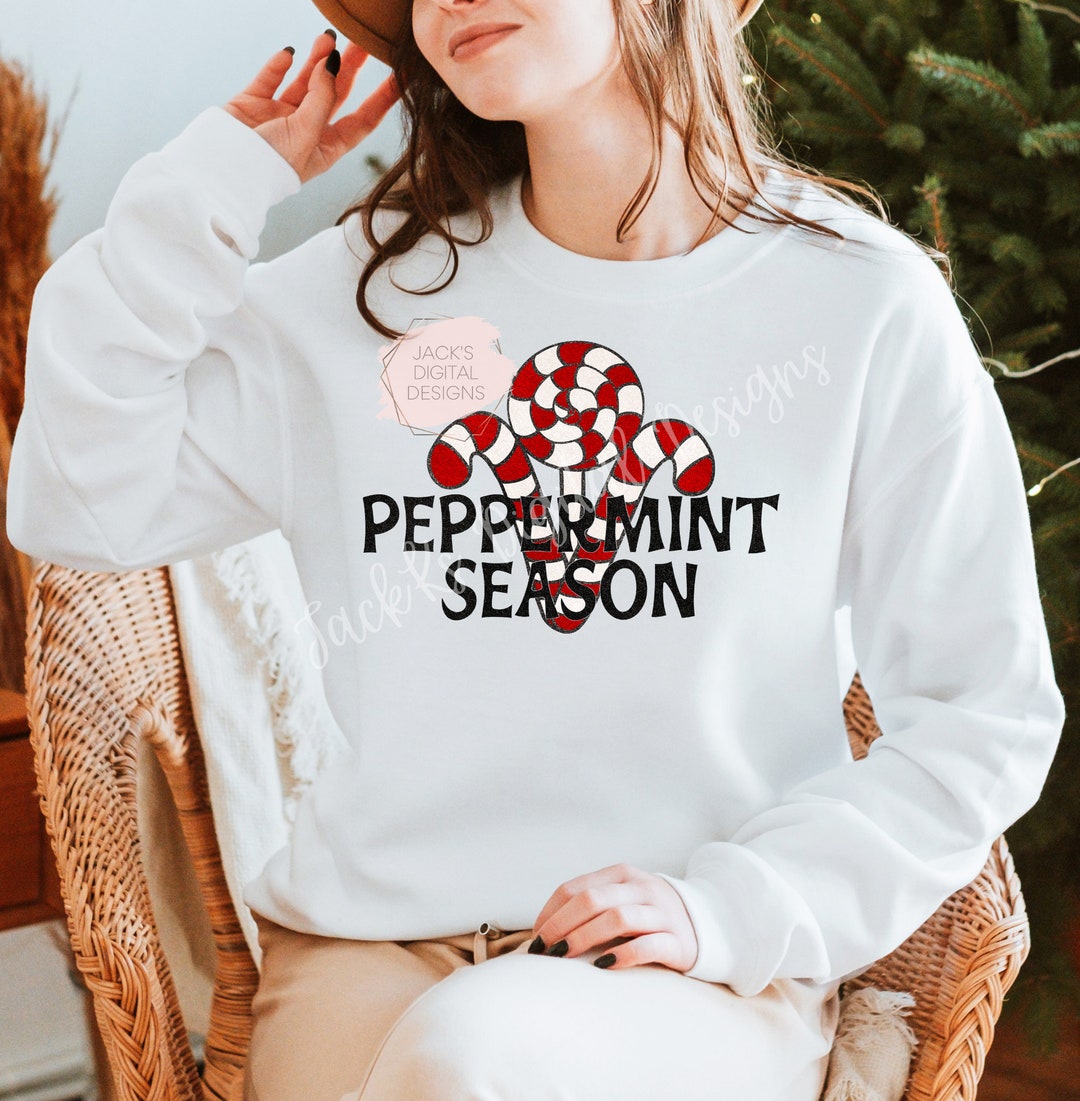 Peppermint Season Glitter Png, Candy Cane Png, Winter Vibes Png ...