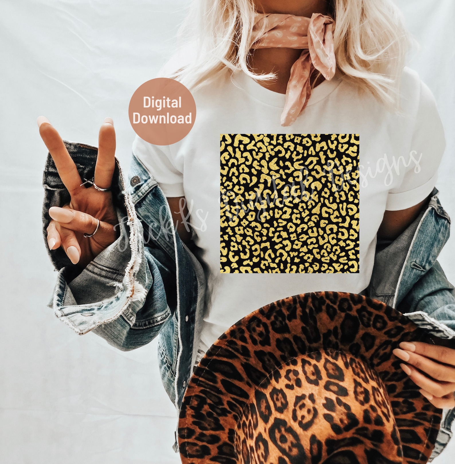 Gold Glitter Leopard Background Png Leopard Print Png | Etsy