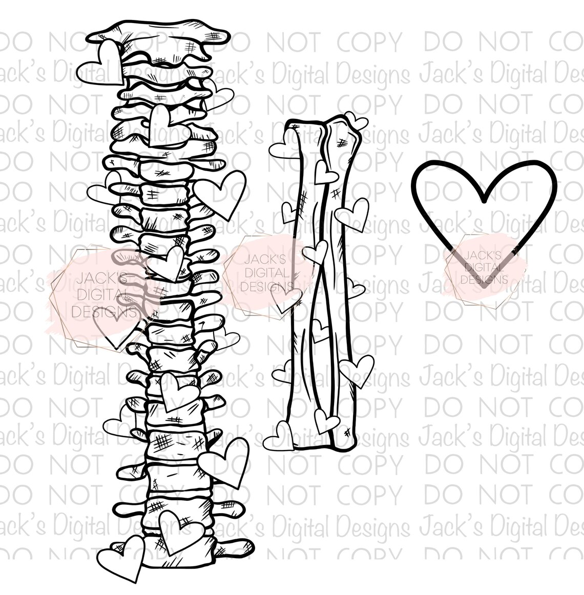 Heart Spine Png, Valentine Skeleton Png, Sleeve Png, Skeleton Design ...