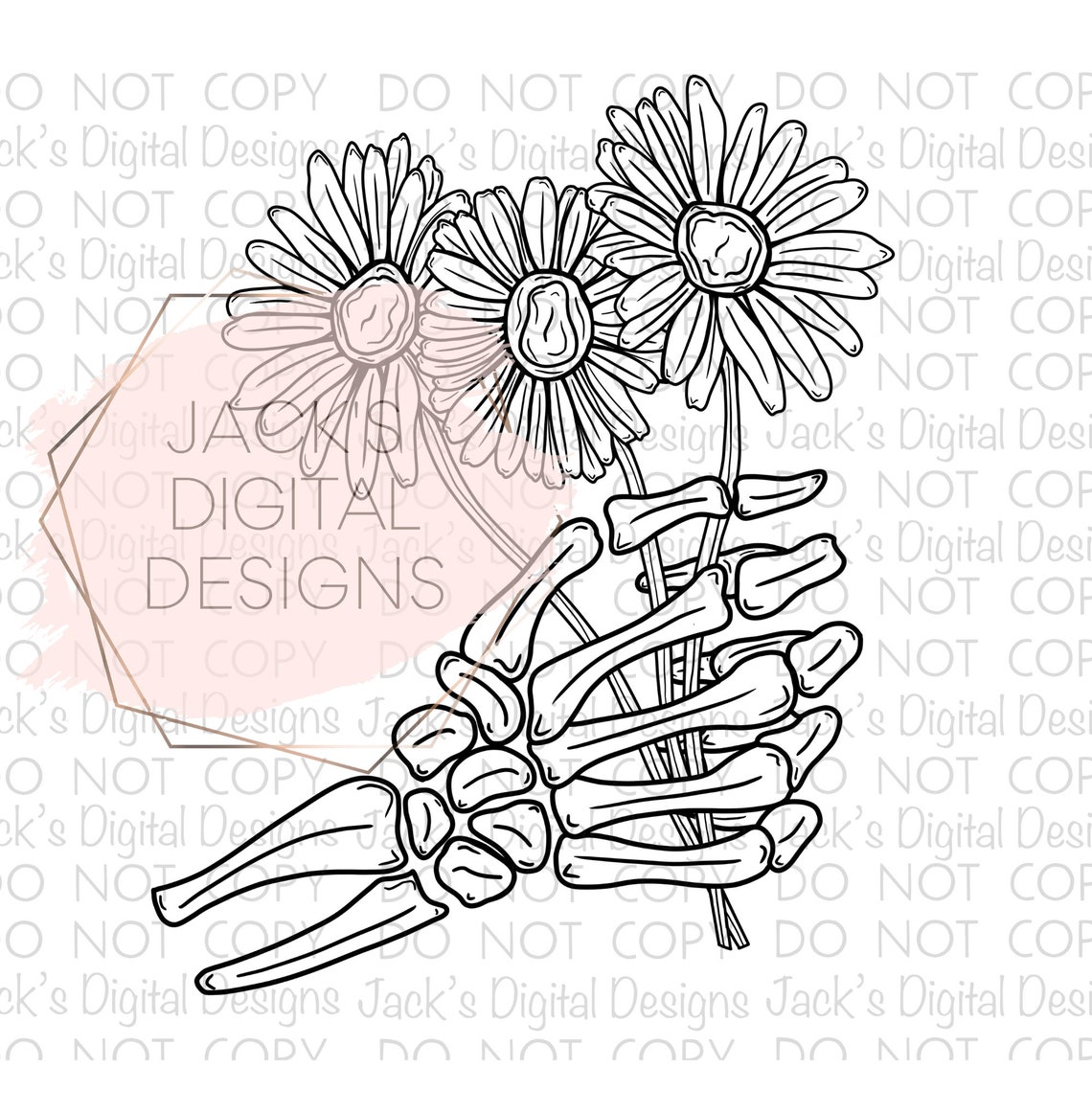 Daisy Skeleton Png Daisy Hand Png Flower Skull Png - Etsy Canada