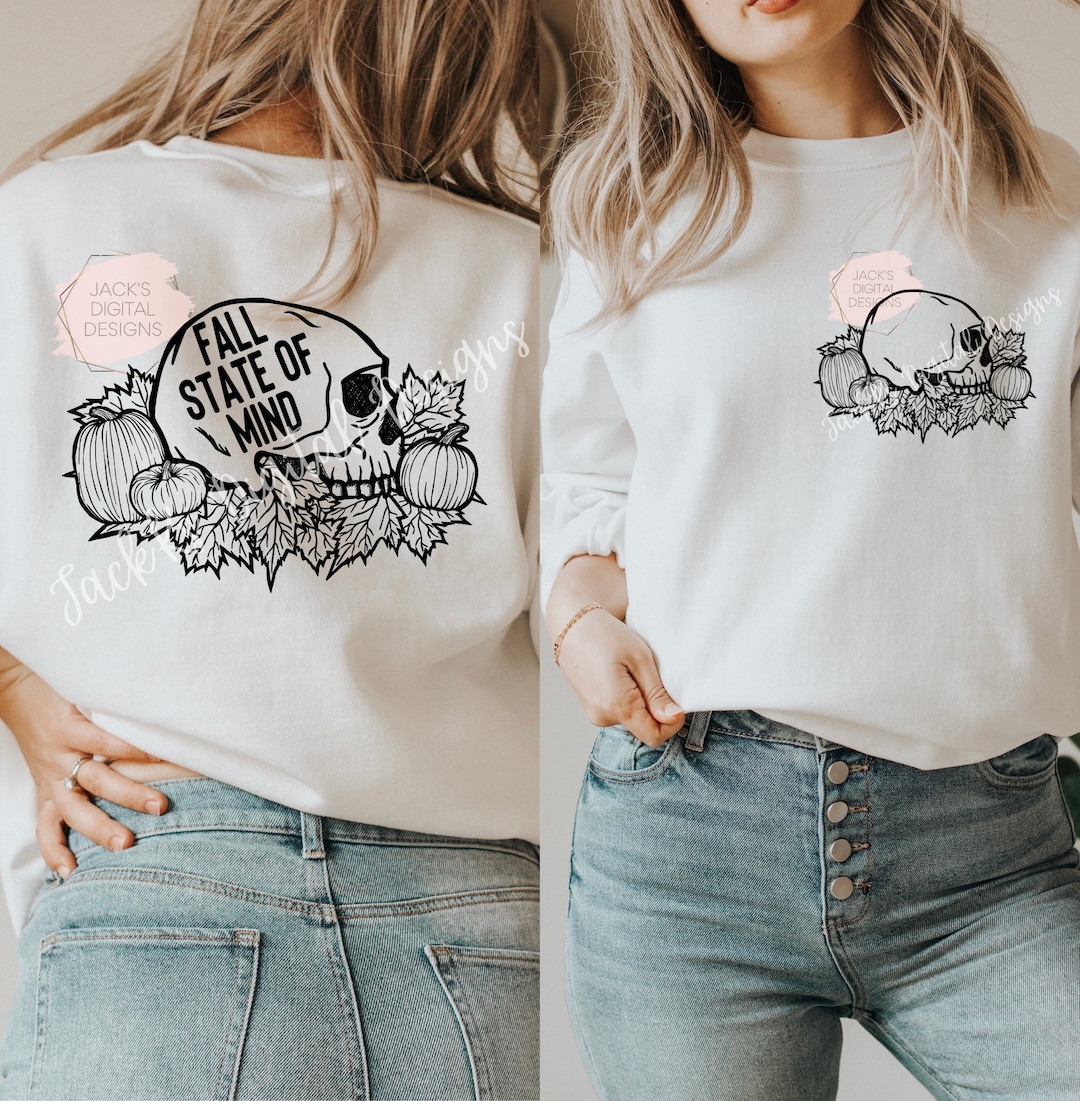 Fall State of Mind Png, Pumpkin Skull Png, Halloween Png, Skeleton ...