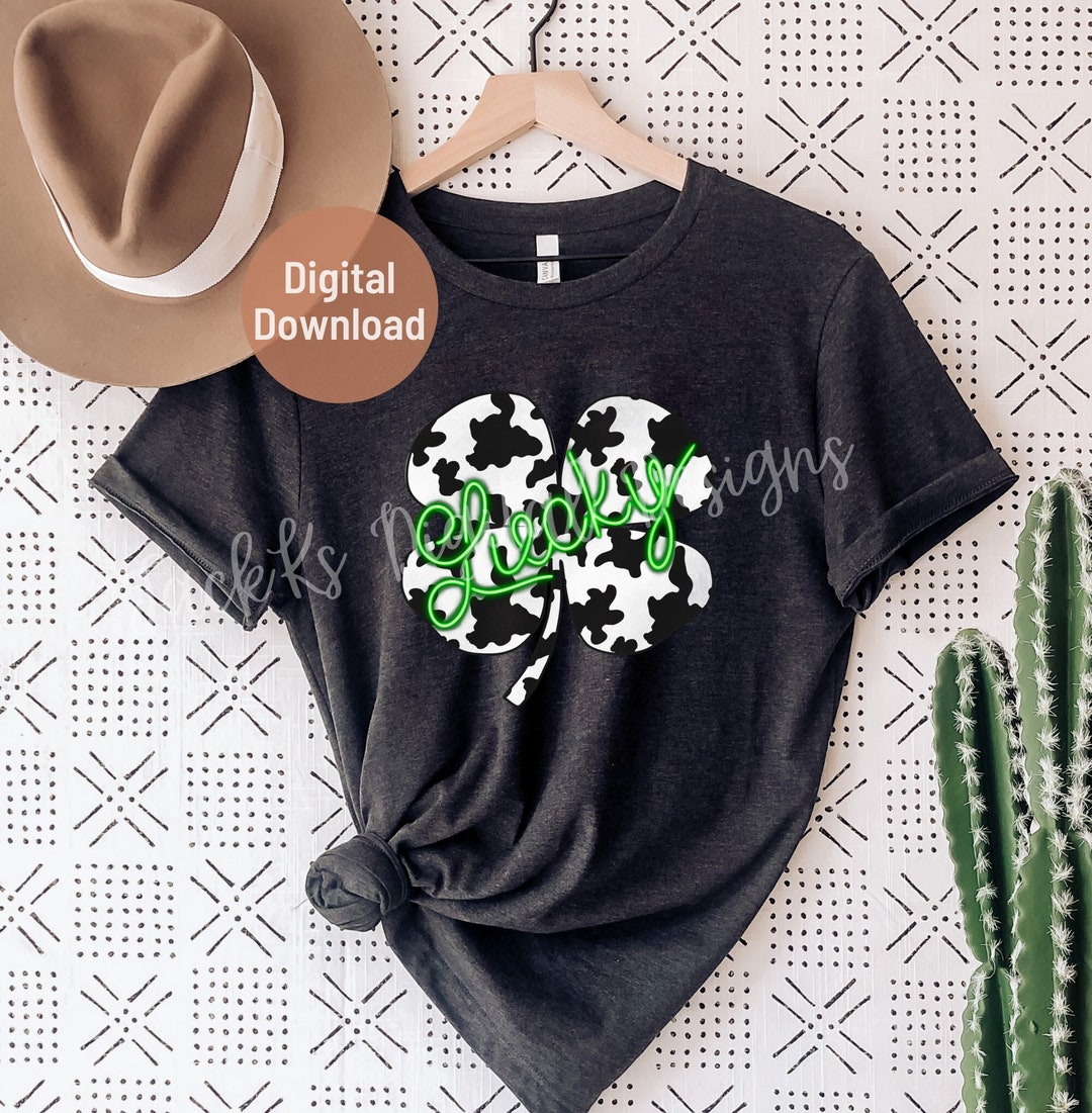 Cow Print Lucky Png, Feeling Lucky Png, Shamrock Png, St. Patrick’s Day ...