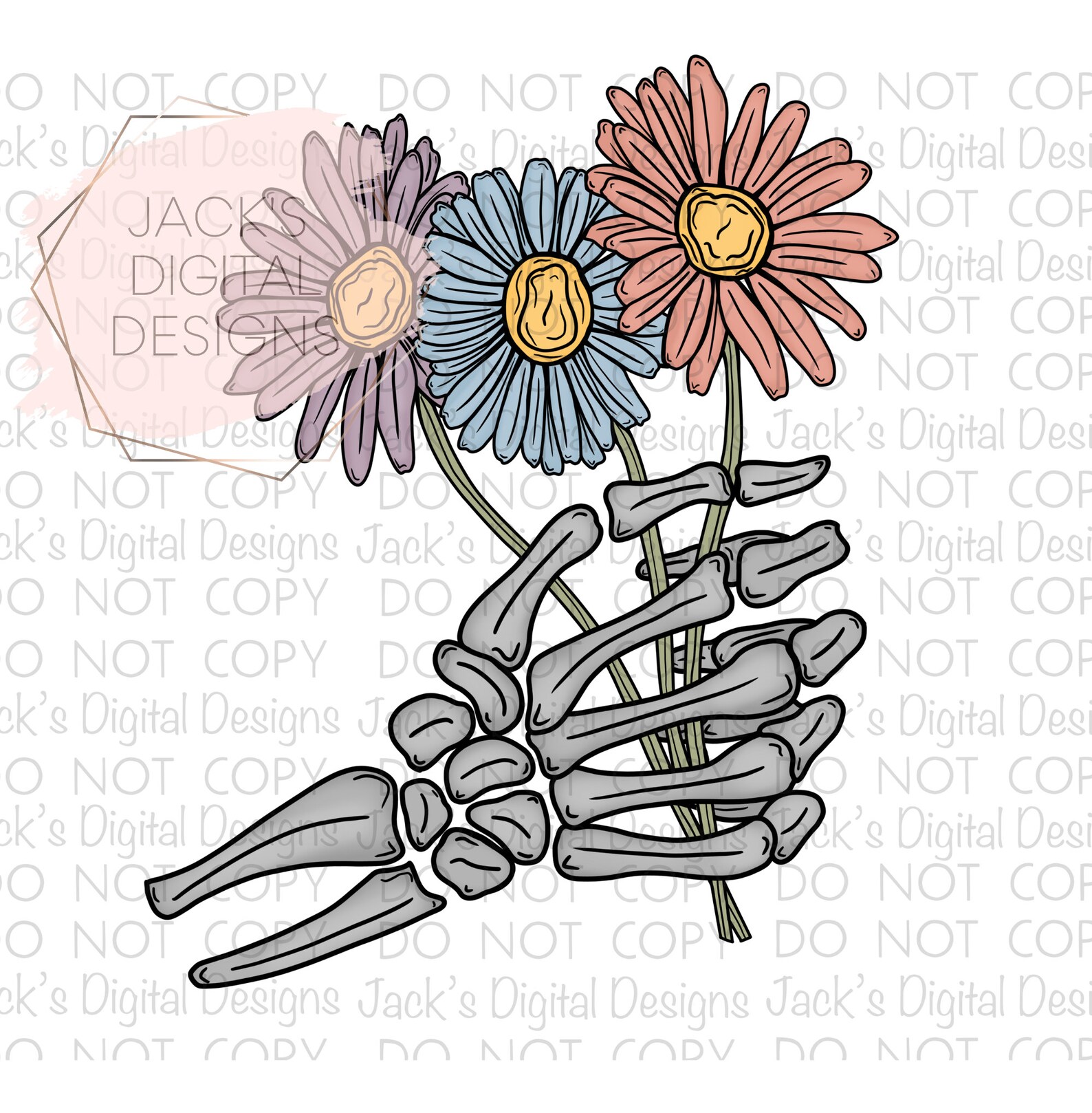 Daisy Skeleton Png Daisy Hand Png Flower Skull Png - Etsy Canada