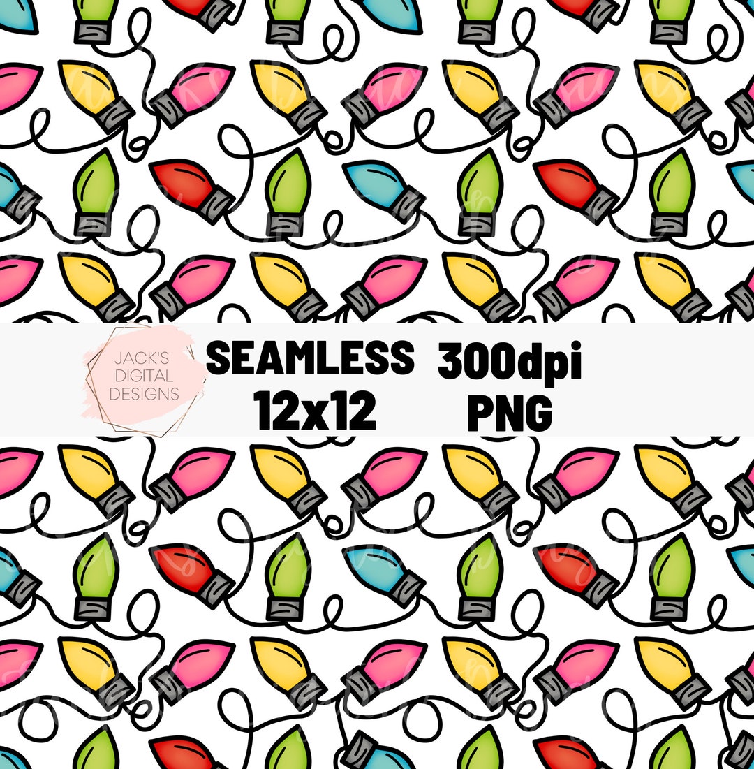 Christmas Light Seamless Pattern, Christmas Pattern Png, Christmas ...