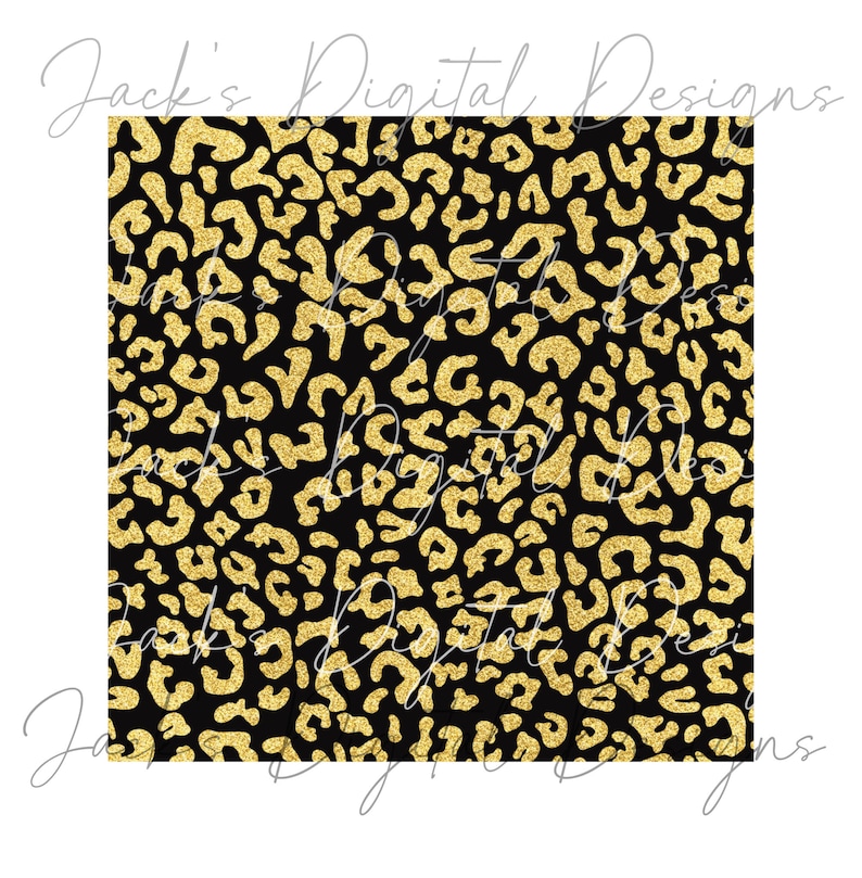 Gold Glitter Leopard Background Png Leopard Print Png | Etsy