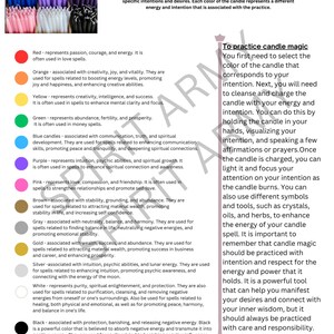 Candle Magic Color Guide - Etsy