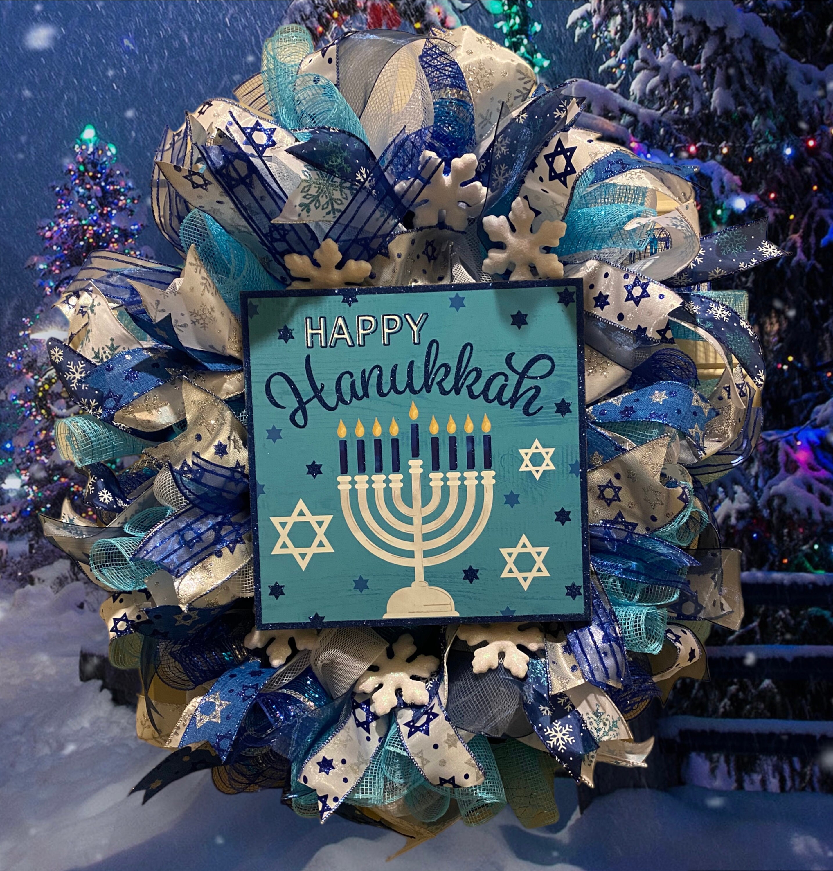 Holiday Wreath, Jewish Wreath, Holiday Decoration, Winter Wreath ...