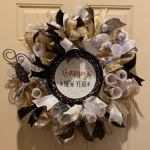 New Year Wreath - Etsy