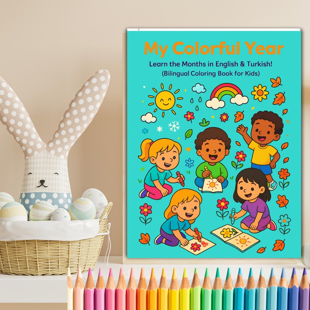 English & Turkish Months Coloring Book | Bilingual Kids Activity (PDF ...