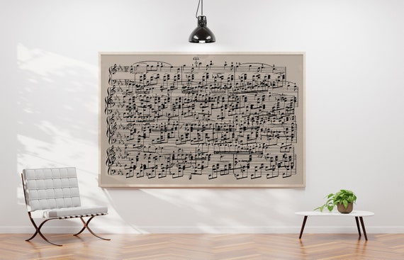 Overlapping Piano Notes Sheet Music Large Format Poster | Etsy