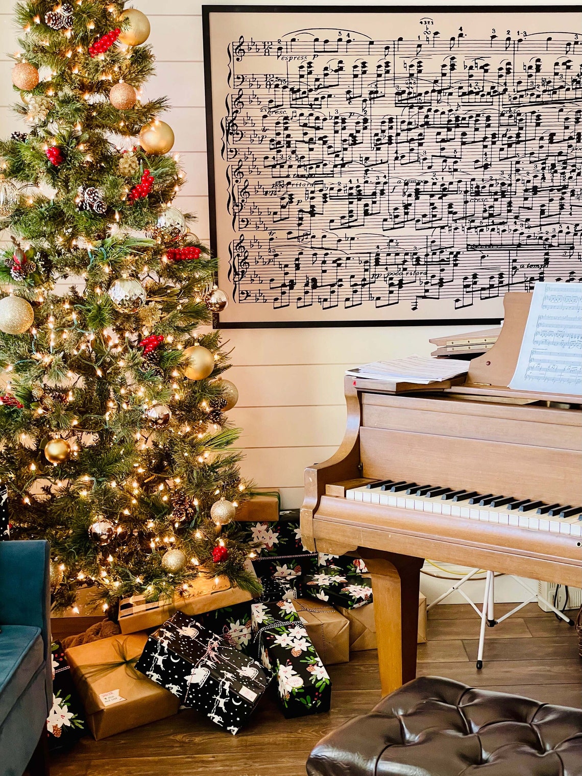 Overlapping Piano Notes Sheet Music Large Format Poster, Digital ...