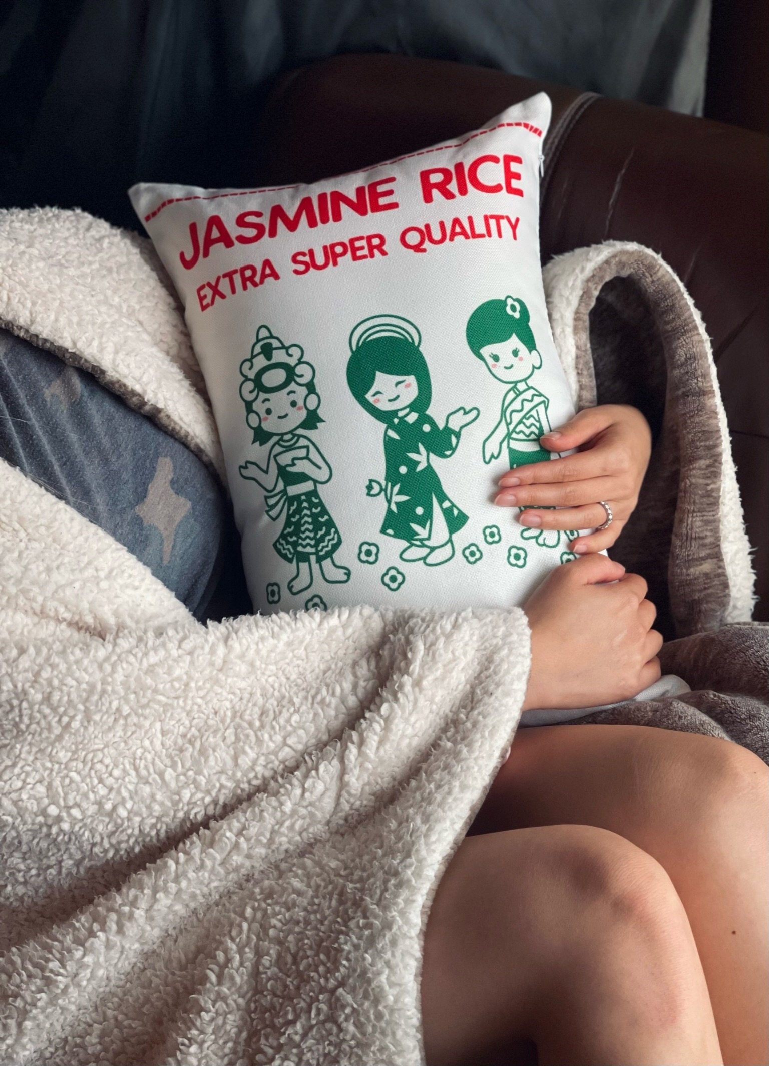 Jasmine Rice Decorative Pillow | Asian Food Themed Decor | Kawaii Plush ...