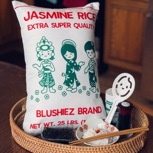 Jasmine Rice Decorative Pillow | Asian Food Themed Decor | Kawaii Plush ...