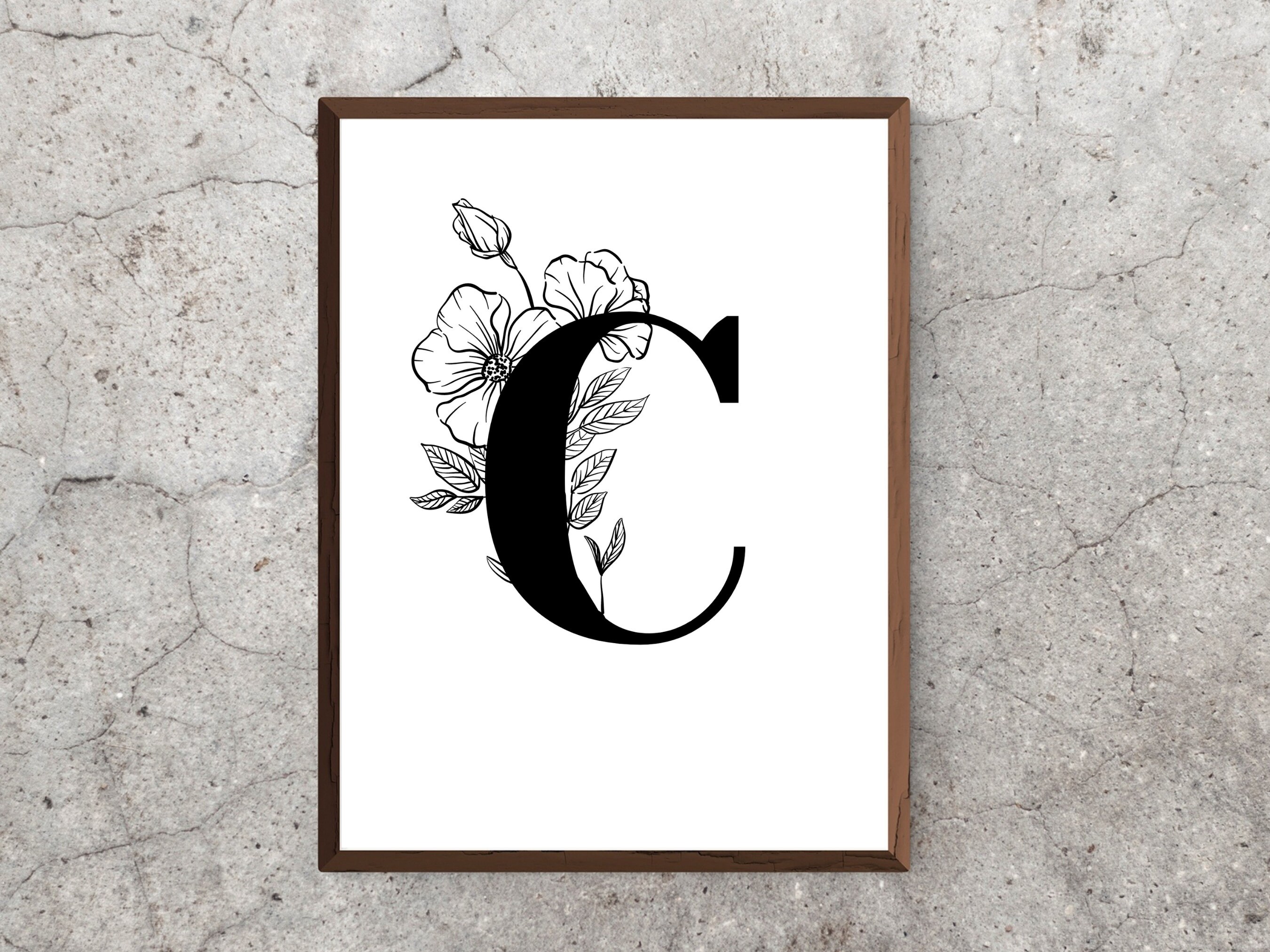 Letter C Printable Poster 8x10 11x17 18x24 24x36 Floral - Etsy UK