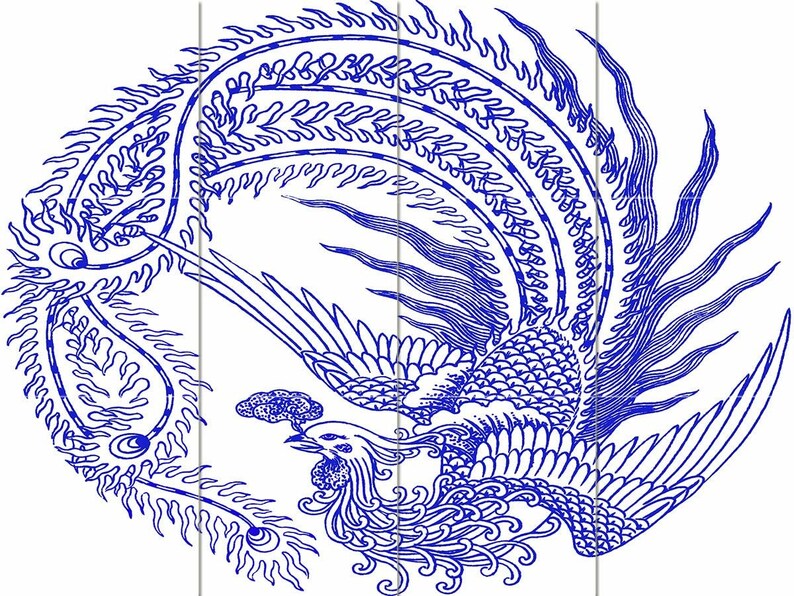 Chinese Patterns Bird Phoenix Tile Mural Kitchen Shower Bath Wall ...