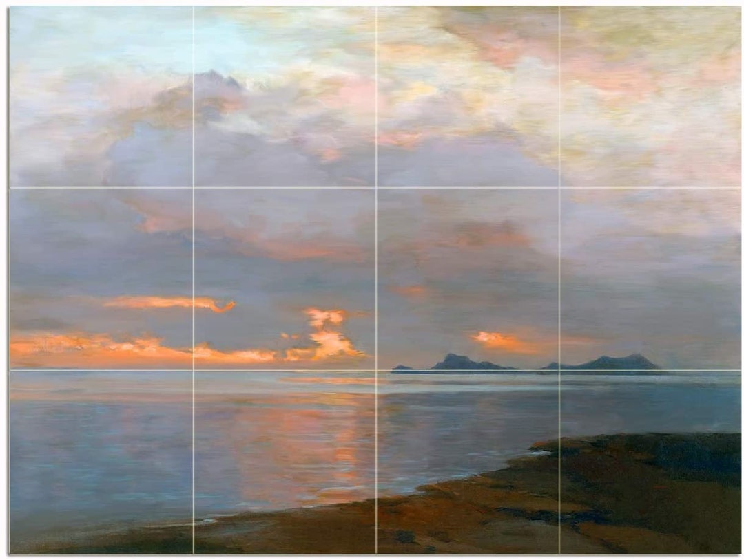 At Dusk by Alexei Hanzen Sunset Sea Ocean Coast Shore Horizon Tile ...