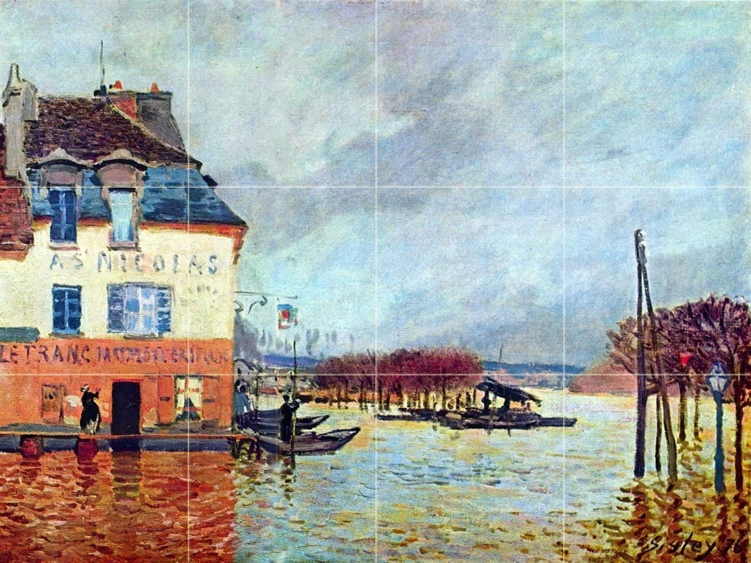 Flood at Port Manly by Sisley Tile Mural Kitchen Shower Bath Wall ...