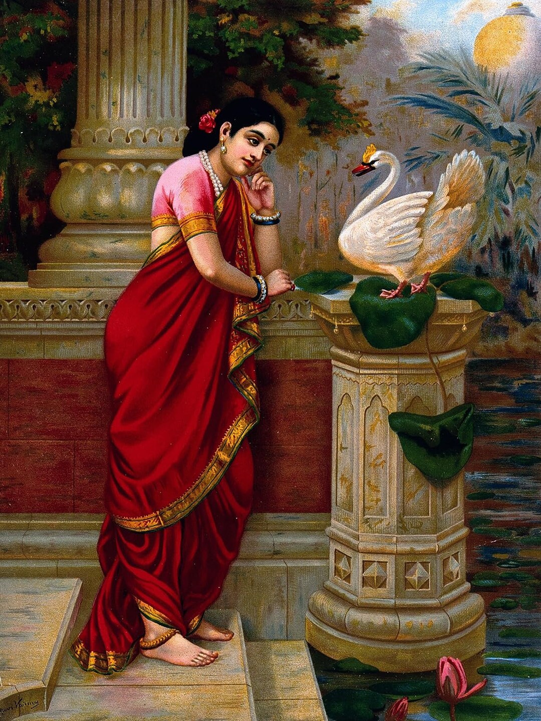 India Swan Telling Damayanti of Nala's Love Lotus by Raja Ravi Varma ...