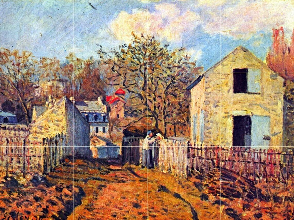 Village of Voisins (now Part of Louveciennes) by Sisley Tile Mural ...