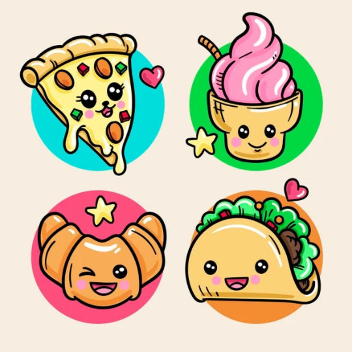 Coloring Food Pages for Kids Vol 1 - Etsy