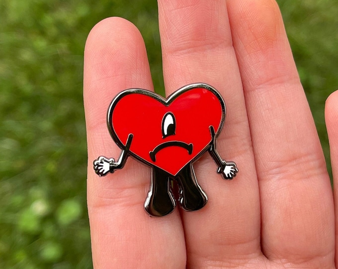 Bad Bunny Enamel Pin | Un Verano Sin Ti Heart Pin | UVST | Bad Bunny ...