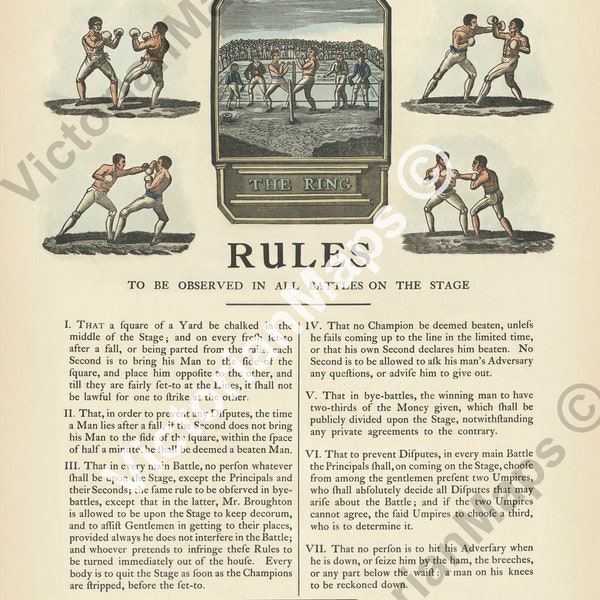 Antique Boxing Prints - Etsy