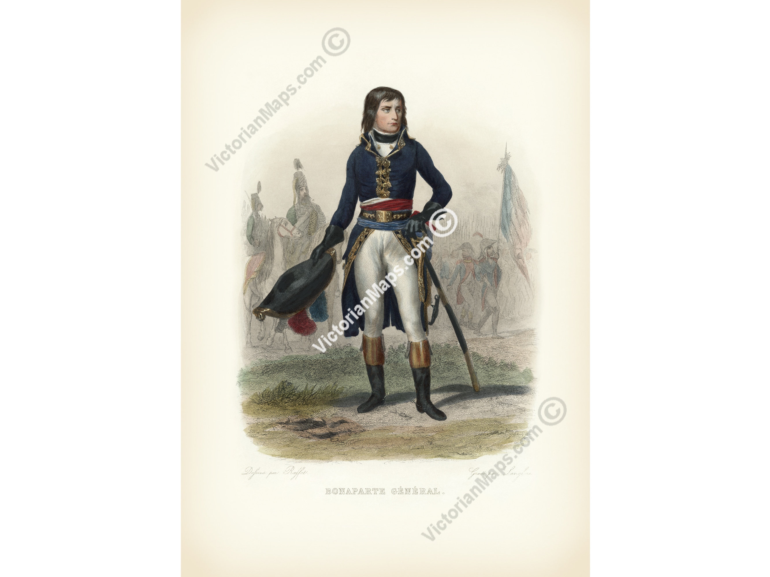 Napoleon Bonaparte Portrait Art Print Young General in 1789-1899 Wall ...