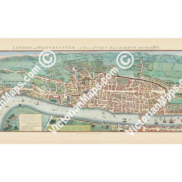 Map of Tudor London - Etsy