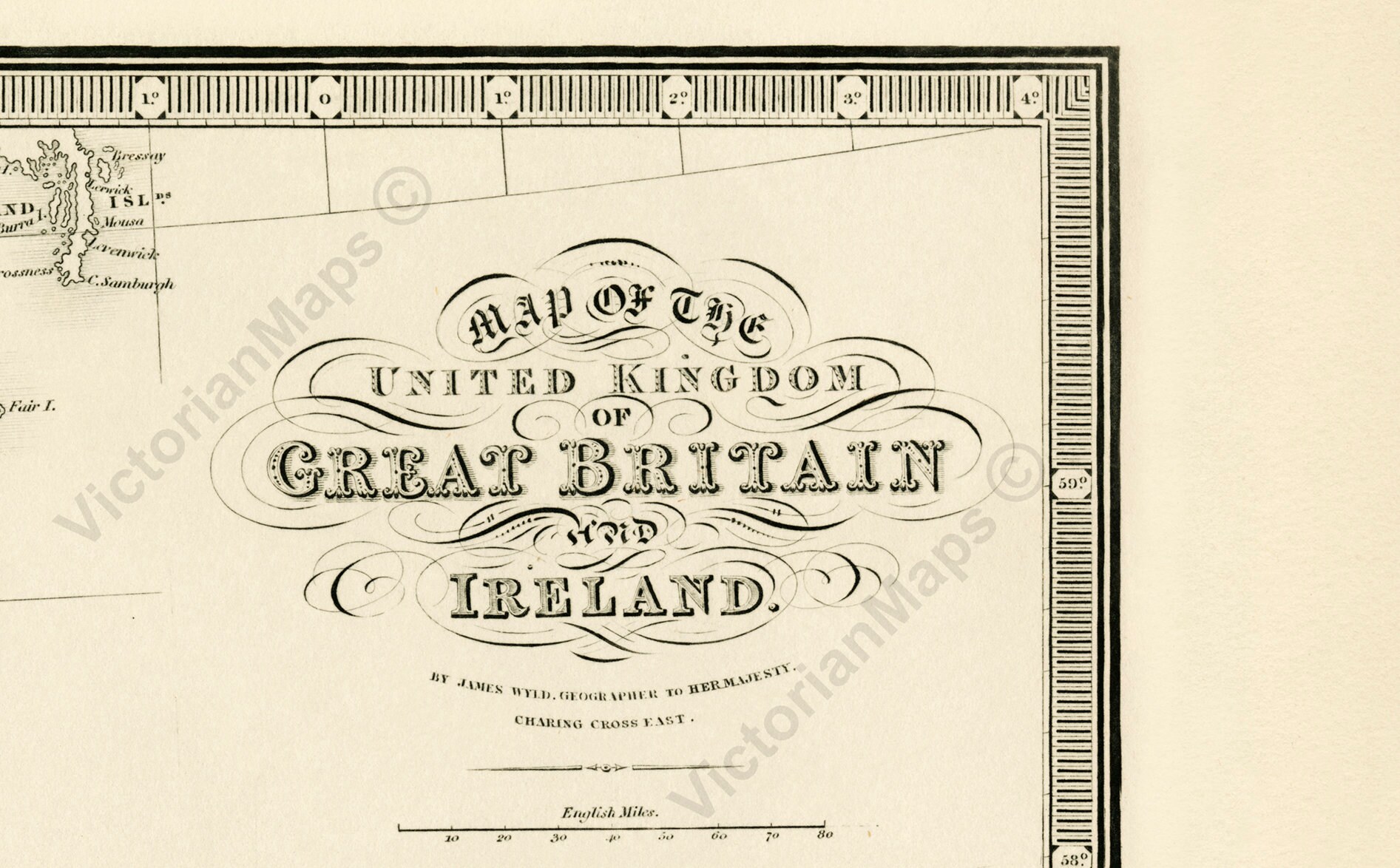 Old Antique Victorian Geological Map the UK Great Britain & Ireland ...