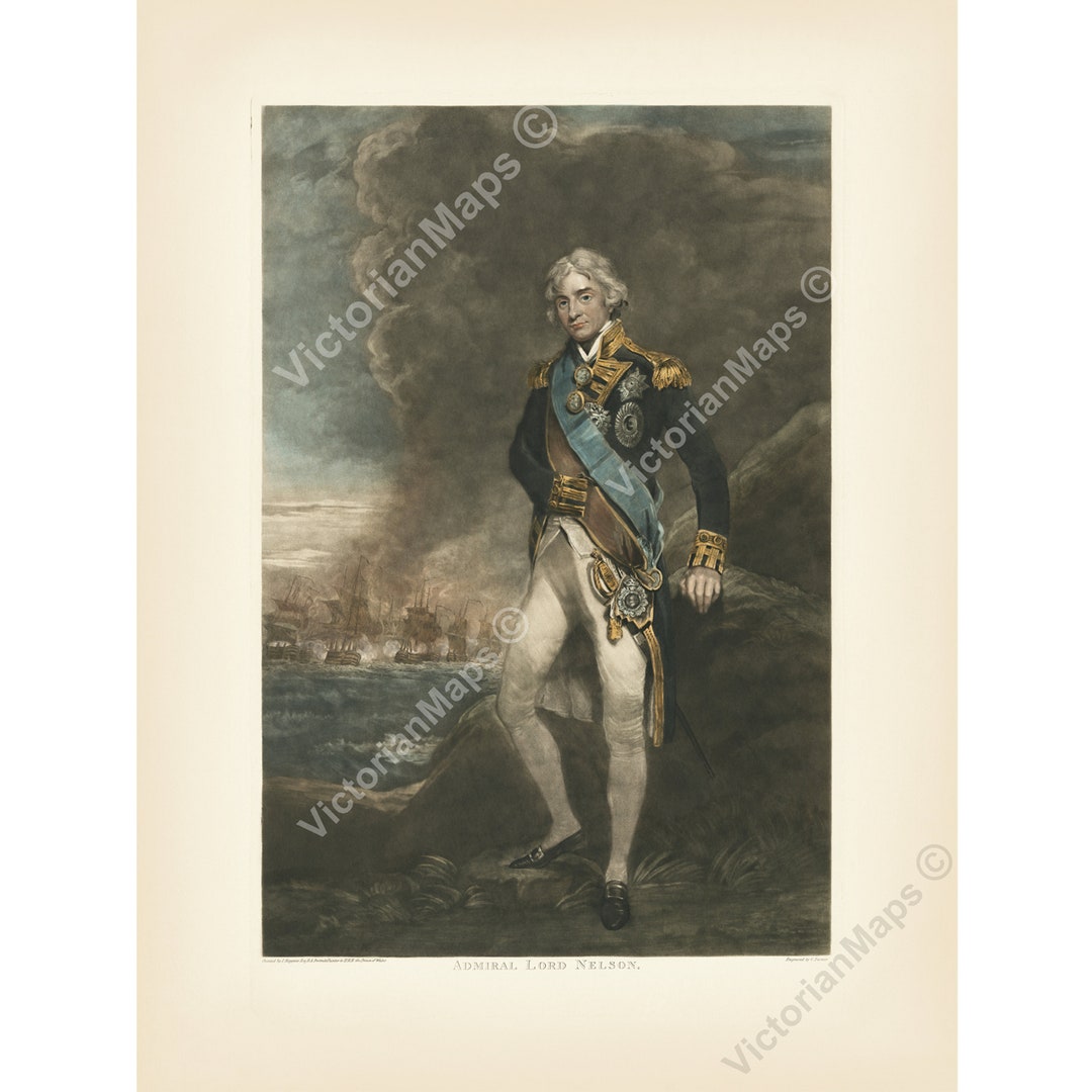 Antique Engraving Admiral Horatio Lord Nelson Art Print Wall Decor ...