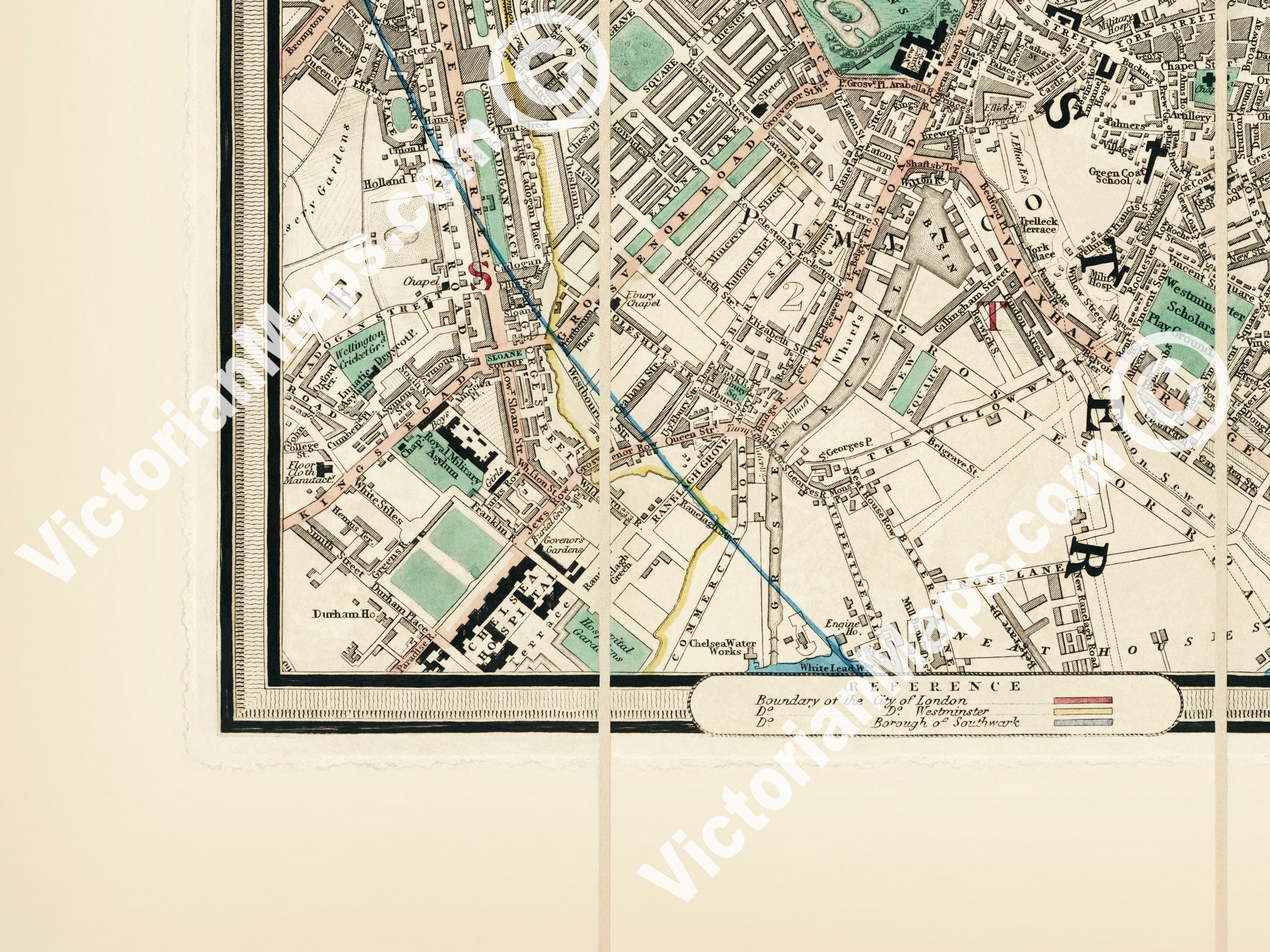Cruchley's New PLAN of LONDON Georgian Map Guide Old Antique 1832 Art ...