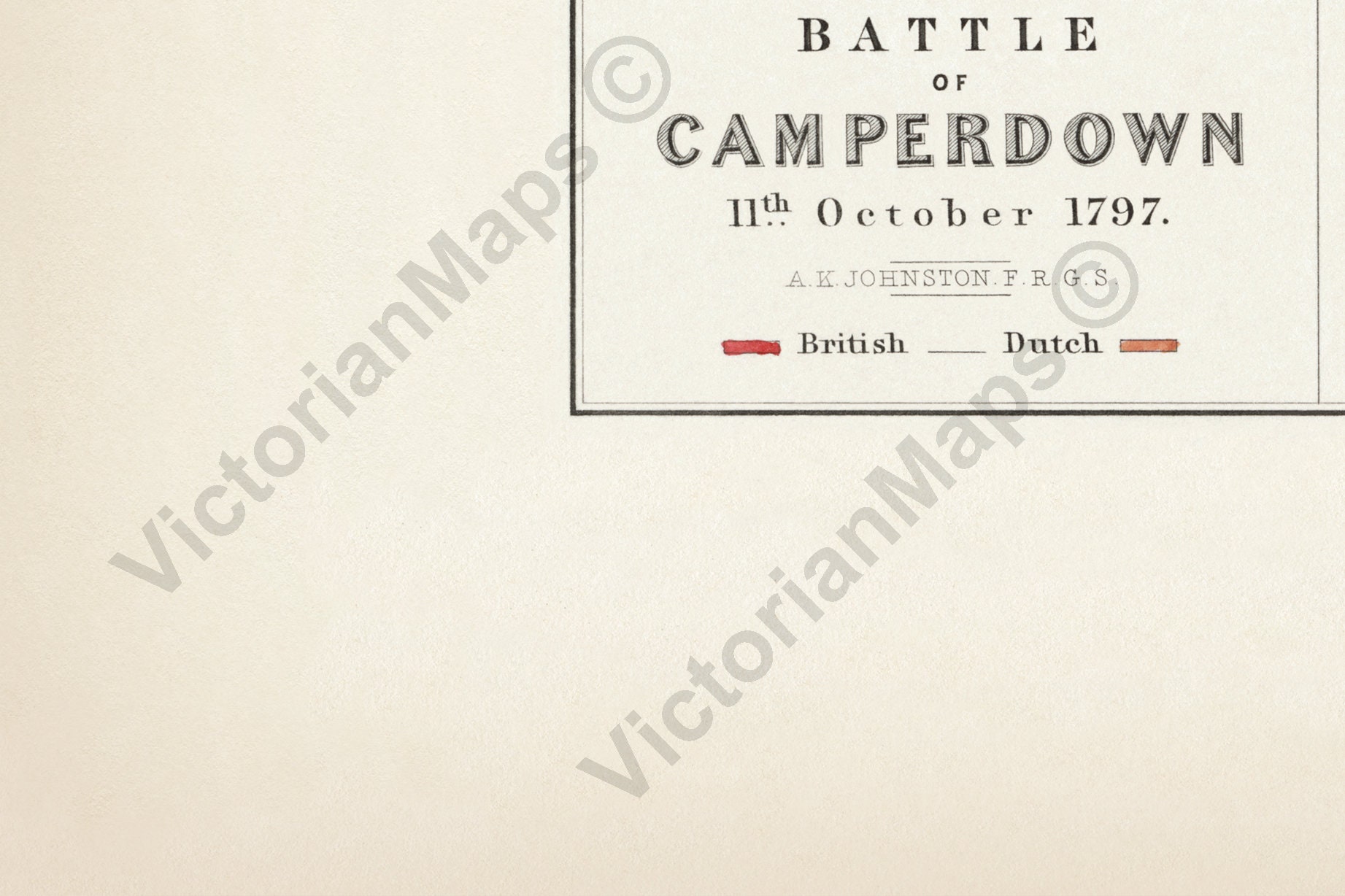 Battle of Camperdown 1797 antique Victorian plan A K Johnston Alison's ...