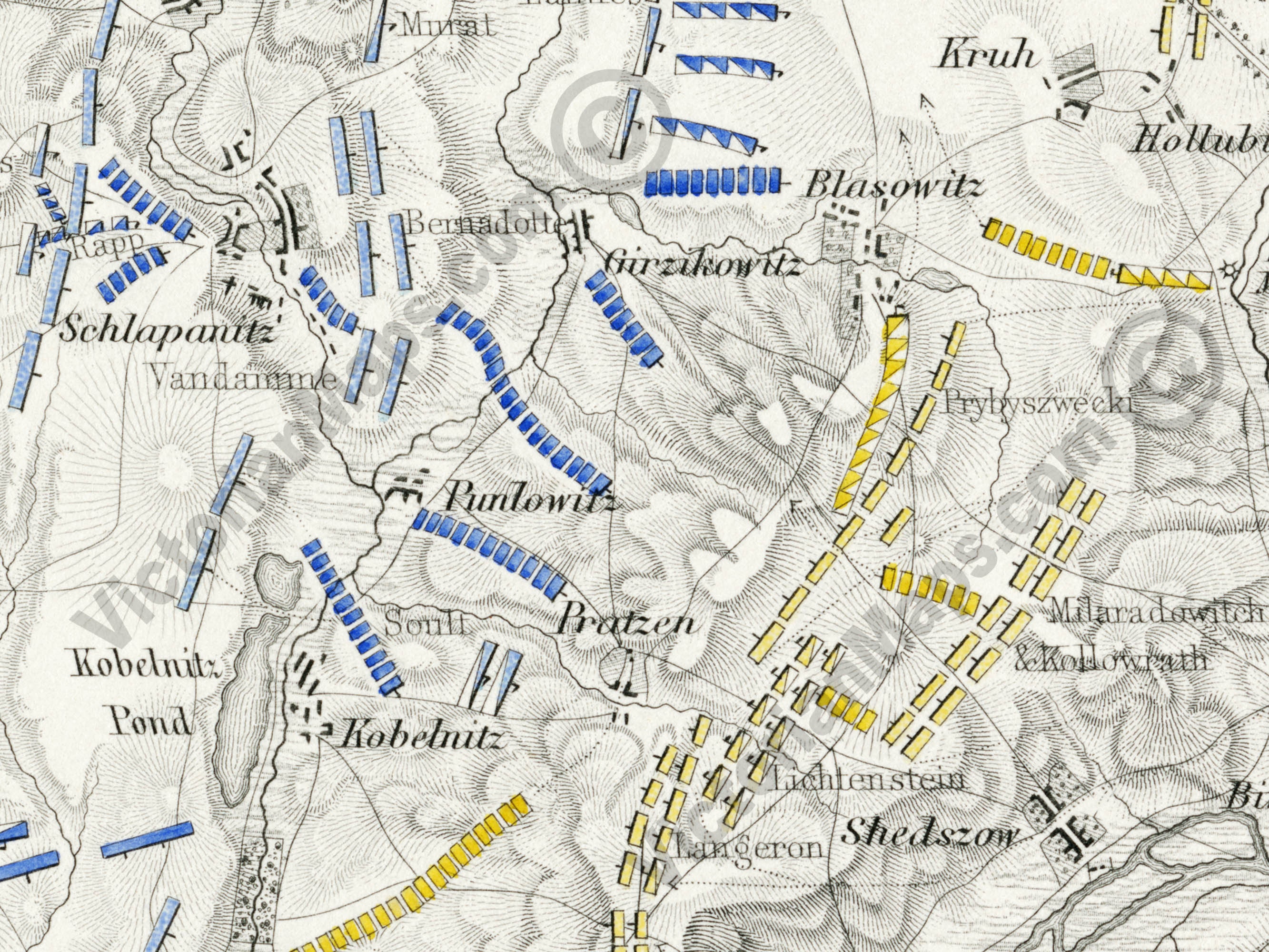 Battle of Austerlitz 1805 Napoleon Bonaparte Antique Victorian Plan ...