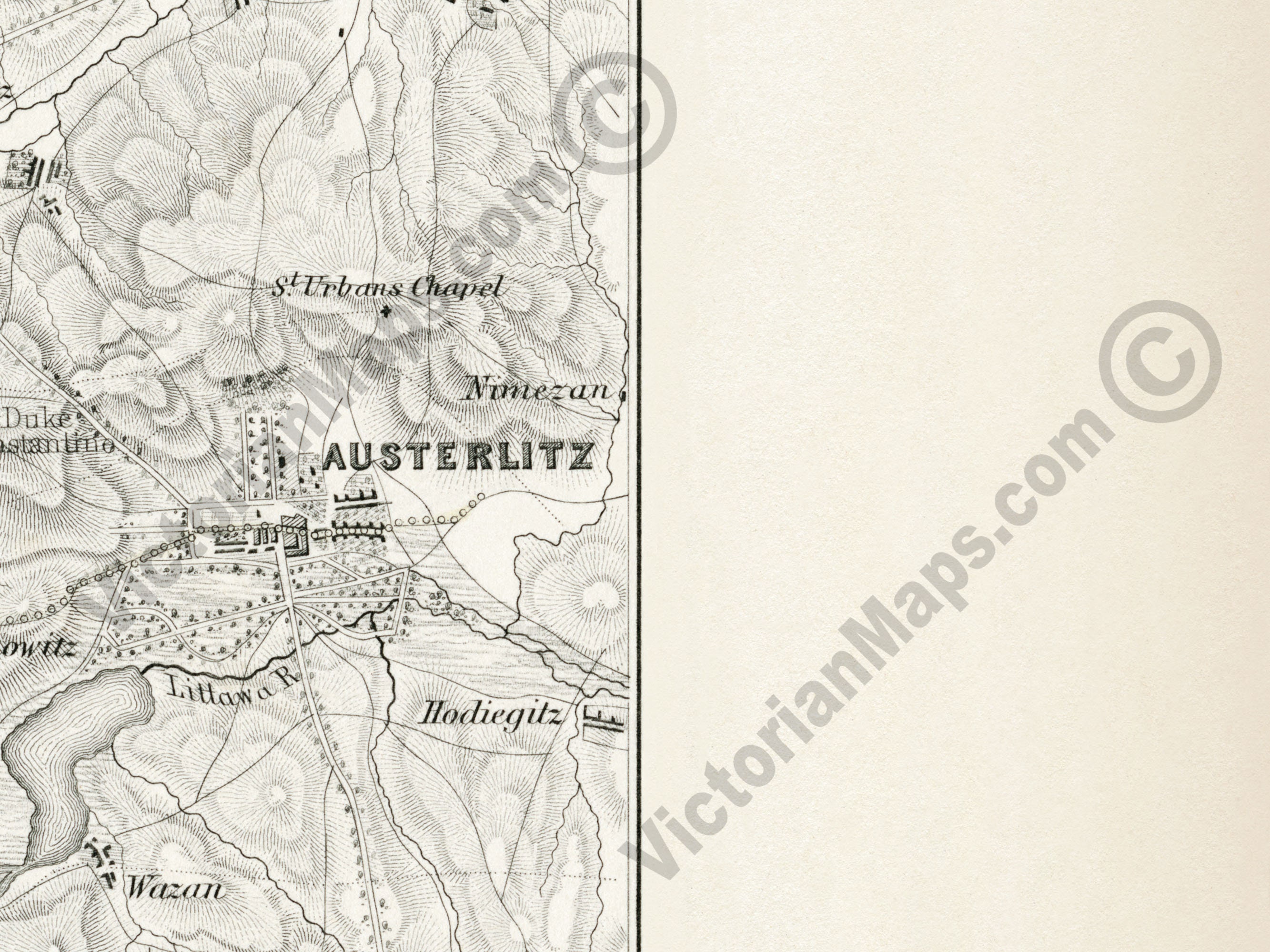 Battle of Austerlitz 1805 Napoleon Bonaparte Antique Victorian Plan ...
