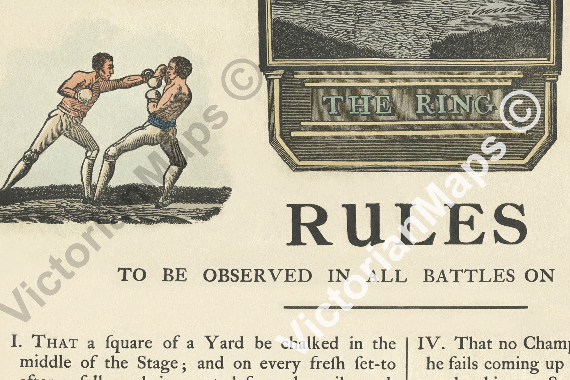 First BOXING RULES Broughton's Amphitheatre London Georgian Boxers ...