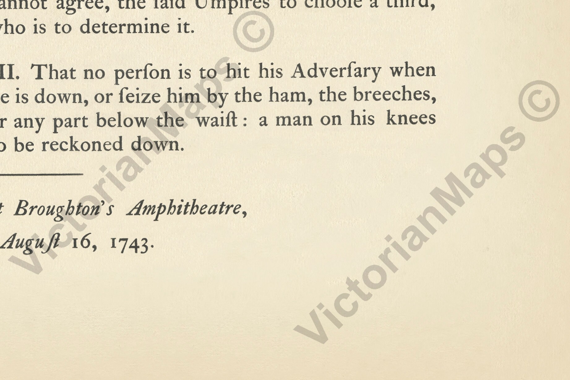 First BOXING RULES Broughton's Amphitheatre London Georgian Boxers ...