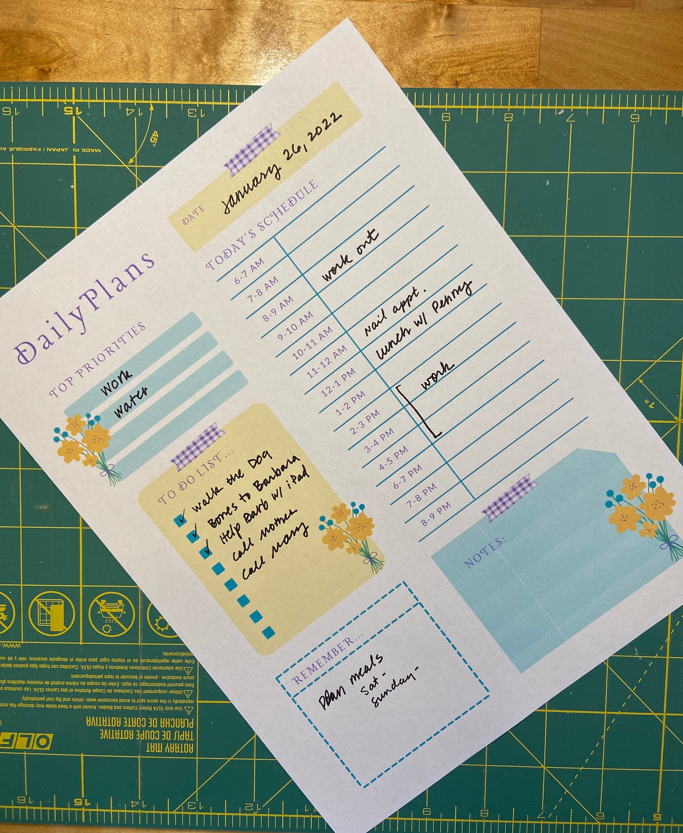 Cute Daily Planner Sheet Printable Daily Planner Daily Organizer ...