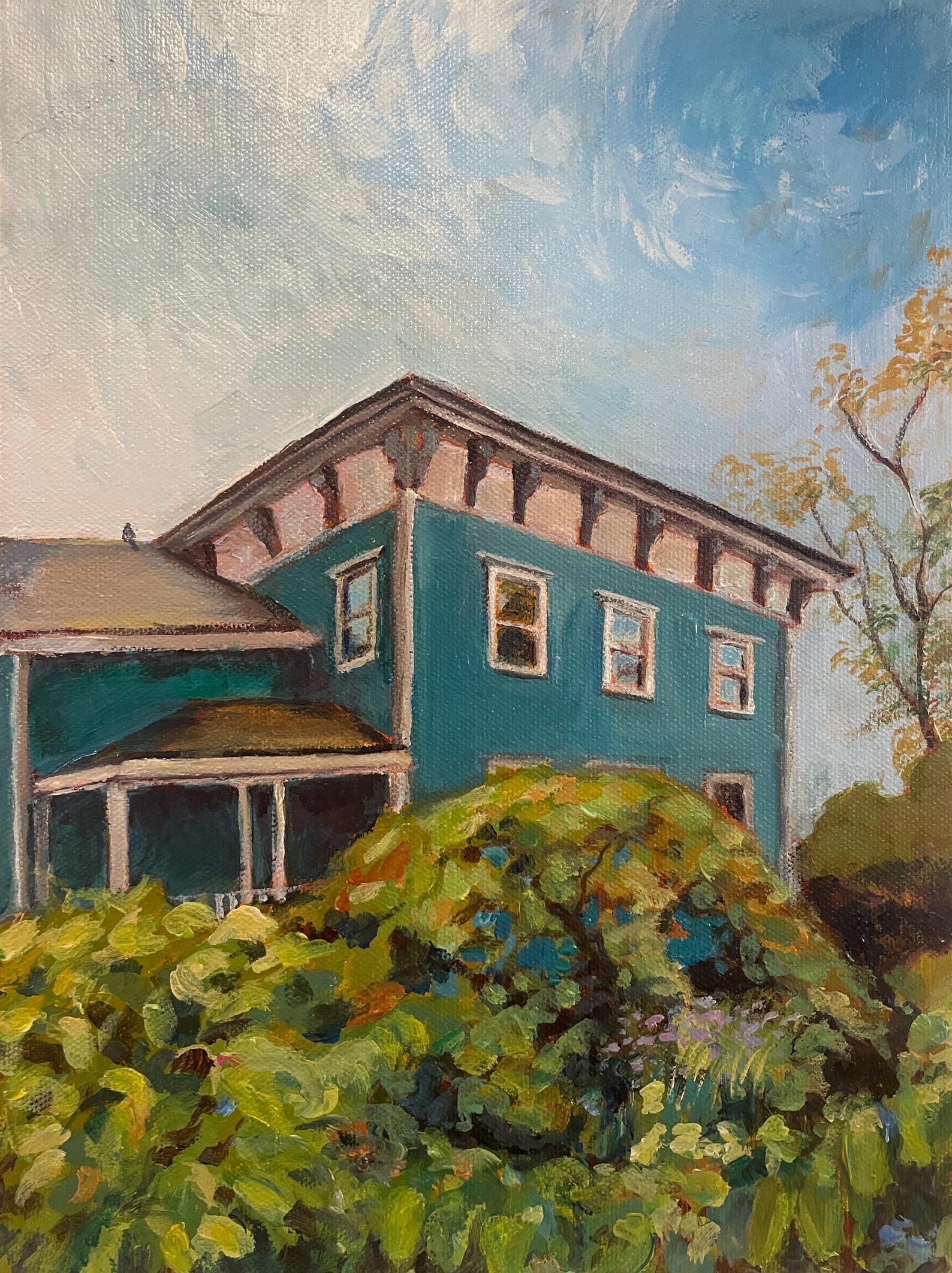 Victorian House Painting in Vermont – Original 9x12 Acrylic Landscape ...