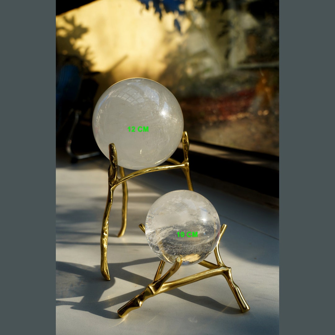 Crystal Ball Display Stand, Brass Display Stand Three/tree Branches ...