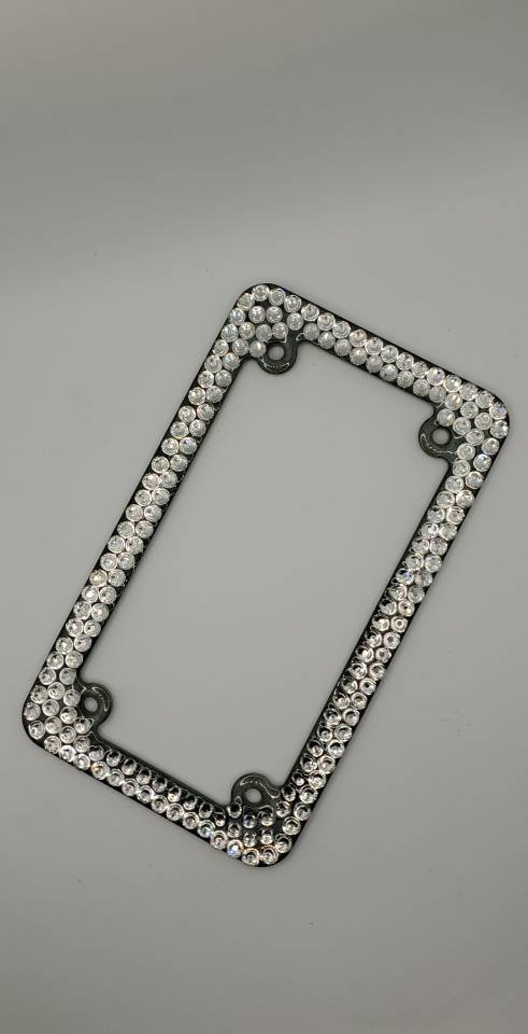 Rhinestone Motorcycle License Plate Frame / Crystal Clear Rhinestones ...