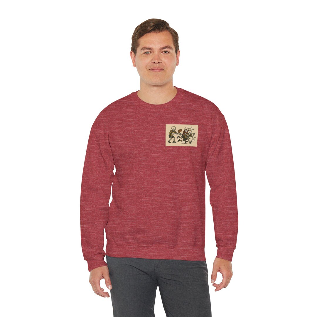 Skeleton Rugby Sweatshirt, Vintage Halloween Crewneck, Unisex Spooky ...